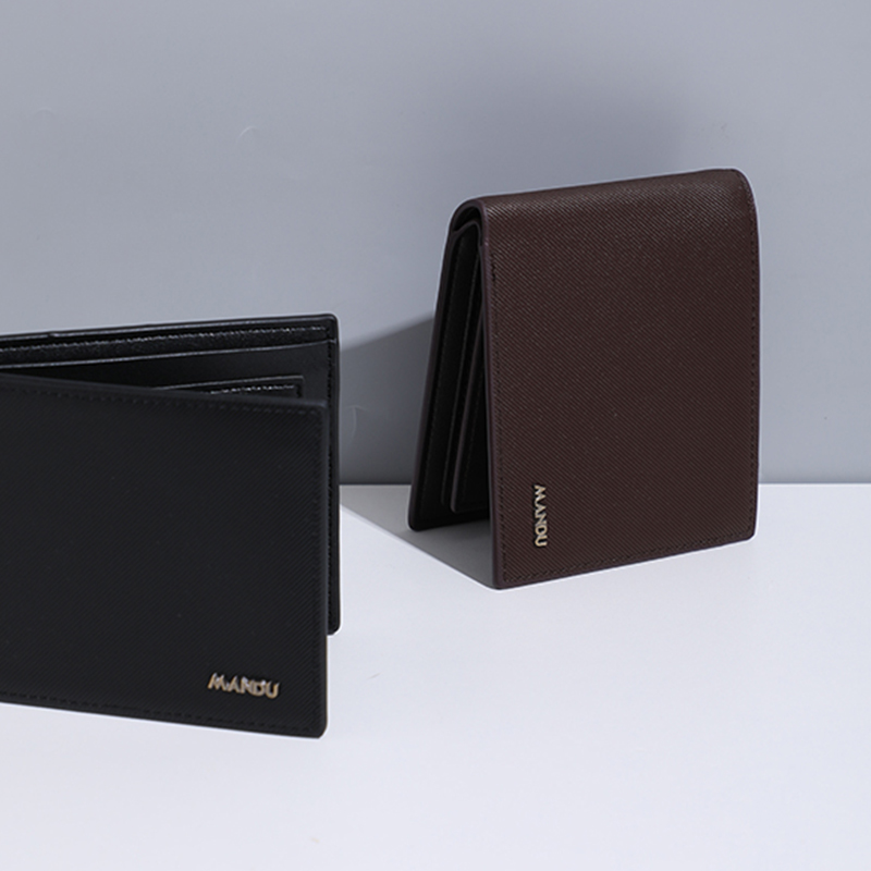 Custom MANDU mandu men's wallet PU twill short cross-border Europe and ...